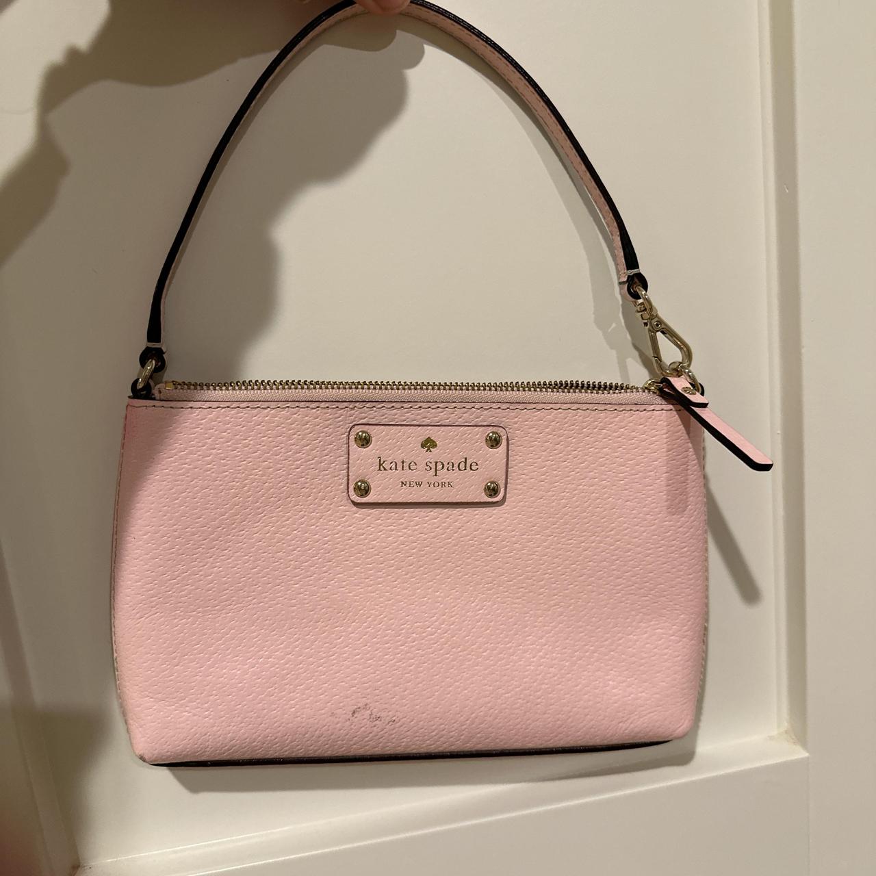 Pink Kate Spade New York leather shoulder bag... - Depop