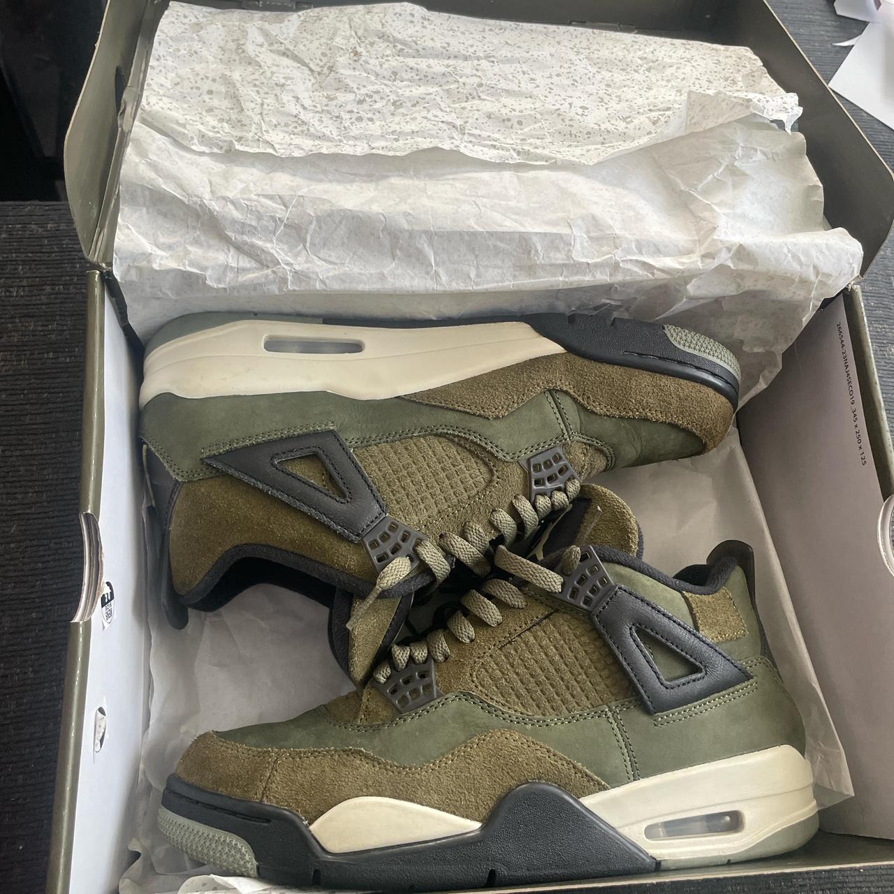 Olive craft Jordan 4s size 9.5 worn once or twice... | Depop