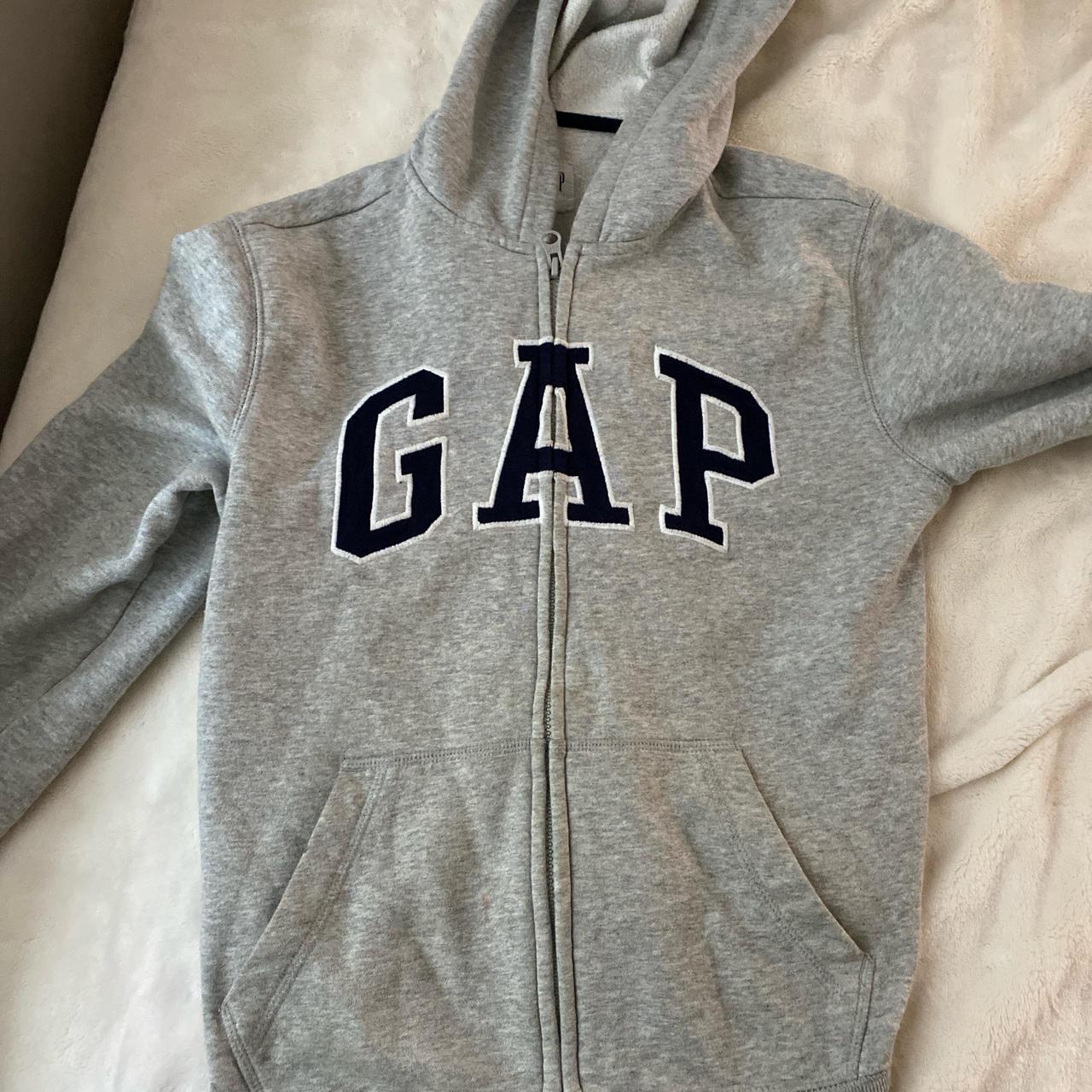 kids large gap jacket , used once#gap#jacket#gray - Depop