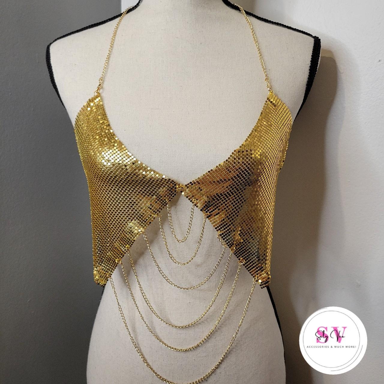 Metallic gold chain top Brand new Chain that goes... | Depop
