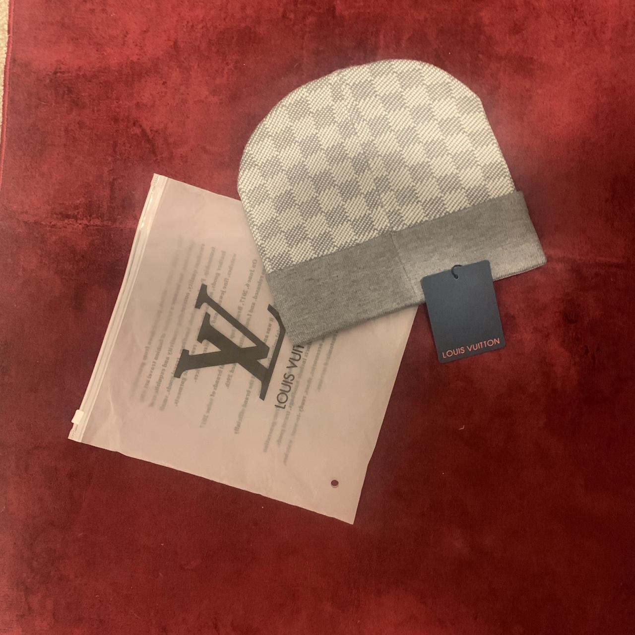Grey Lv beanie brand new with tags and is an... - Depop