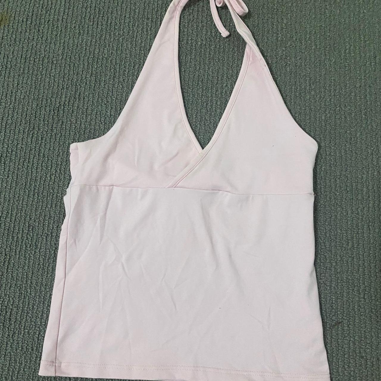 GLASSONS pink tie halter neck | Depop