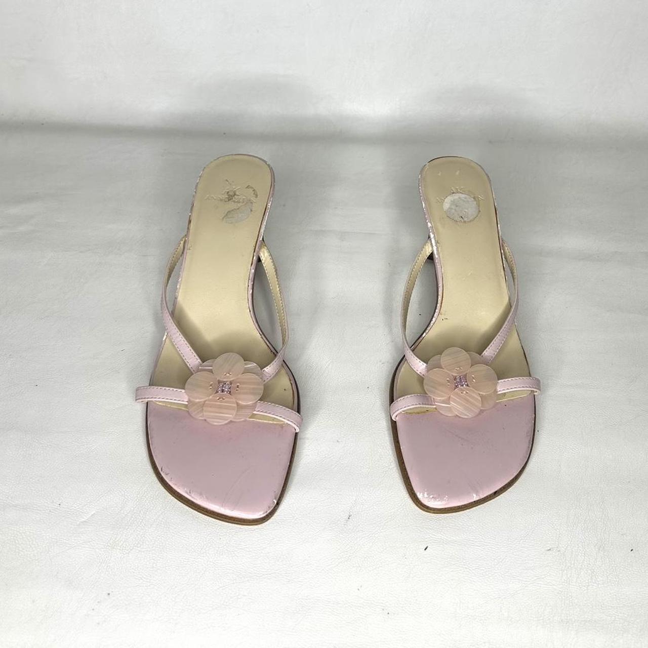 Pink flower sandals with a touch of whimsy Size... | Depop