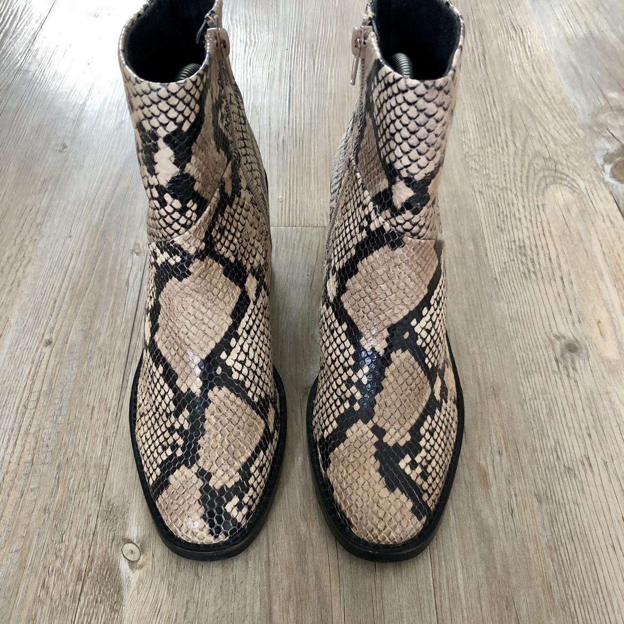 Steve Madden leather snakeskin heeled boots. In very... - Depop