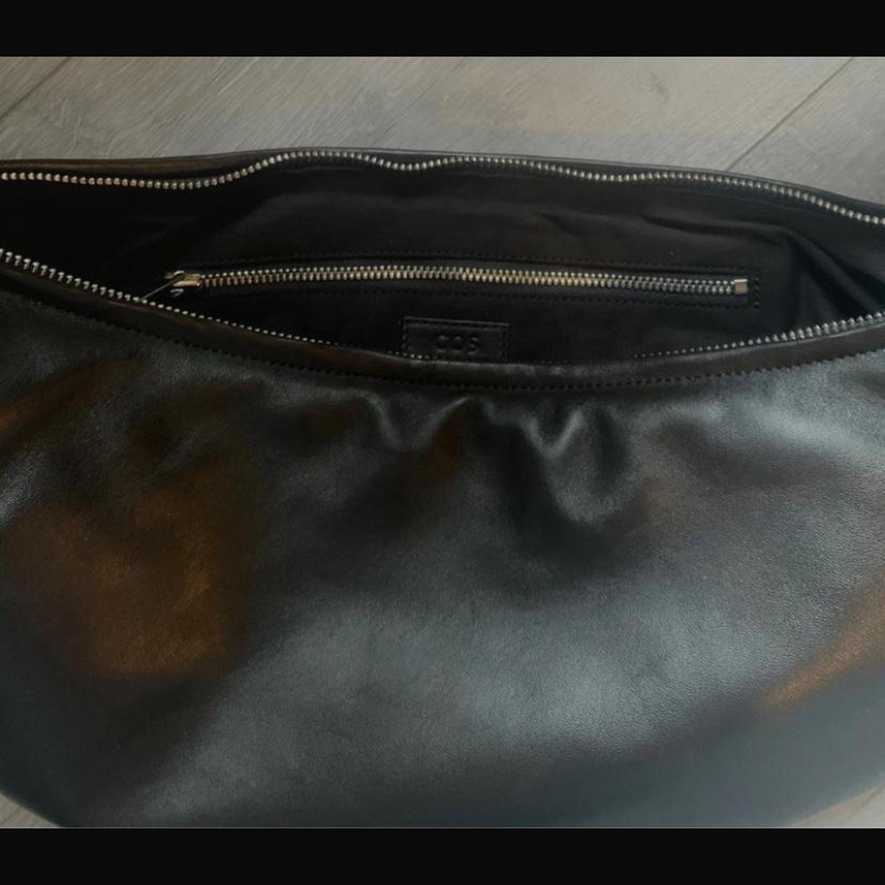 Black leather canopy crossbody COS bag - Depop