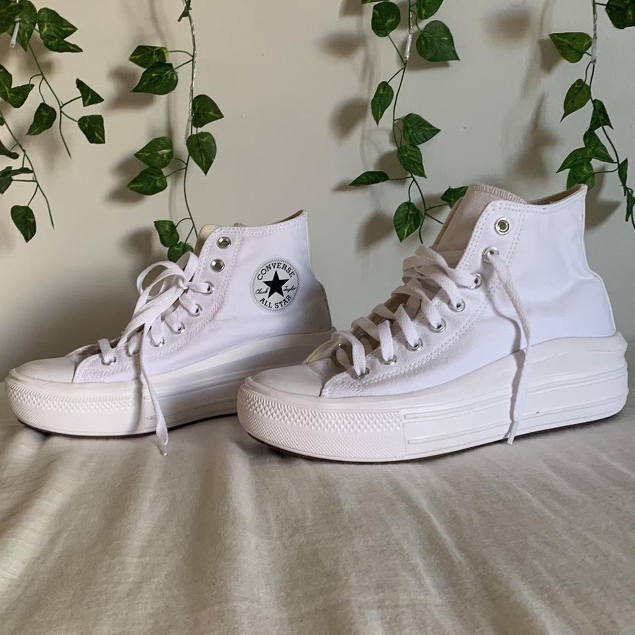 White Converse All Star high tops #sneakers #cute... - Depop