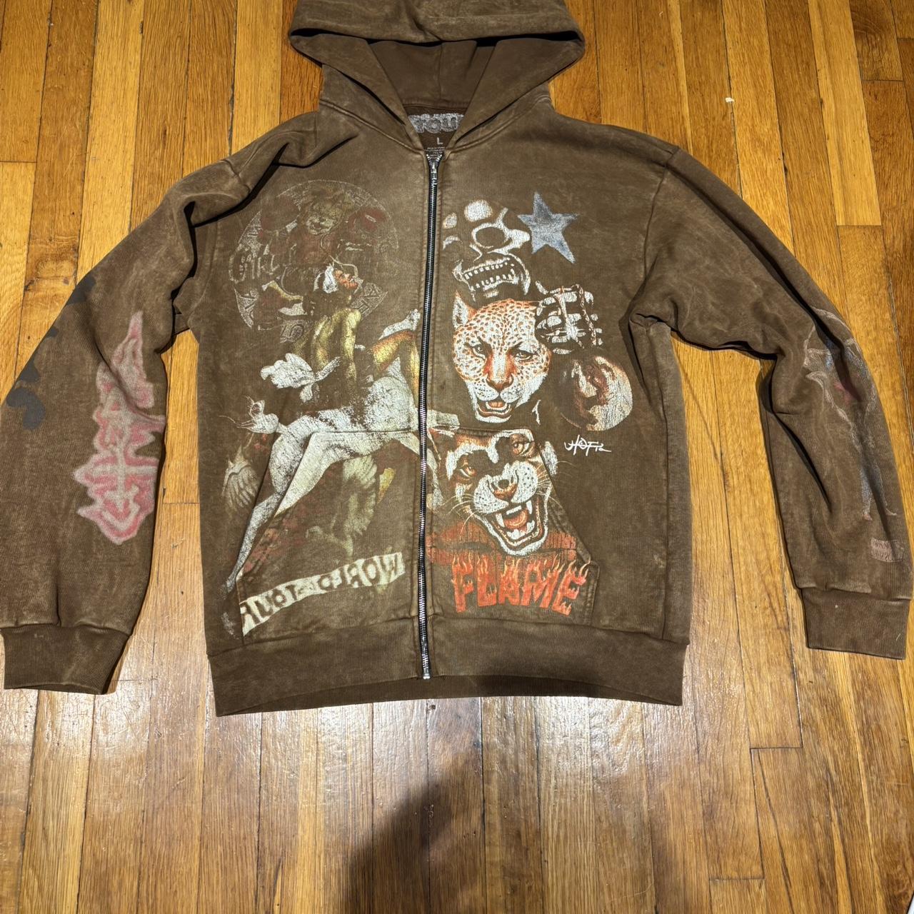 Travis Scott EU leg Utopia tour zip up graphic... | Depop