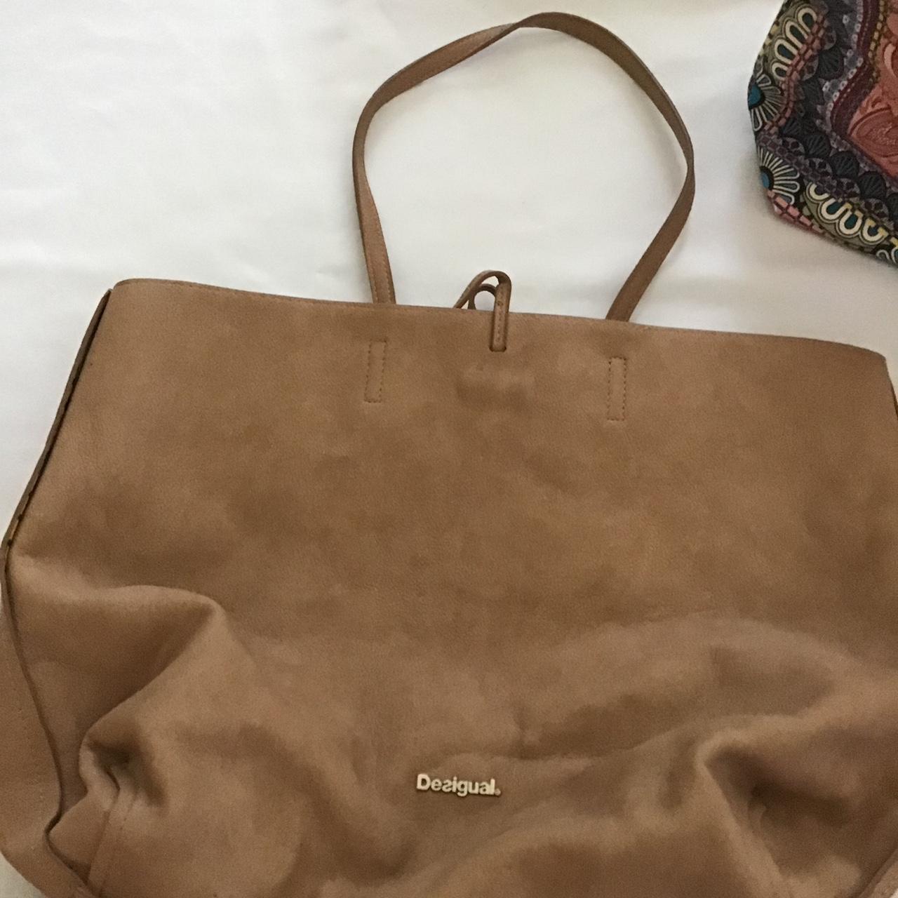 Desigual tan and brown tote bag - Depop