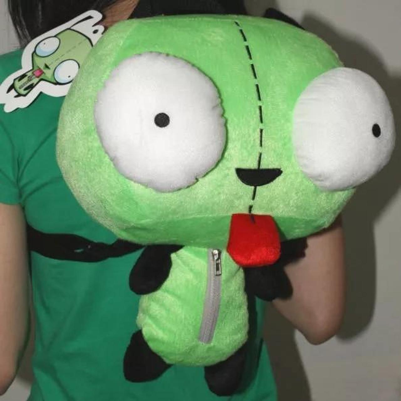 Green Alien Invader Zim Gir Stuffed Plush Backpack... - Depop