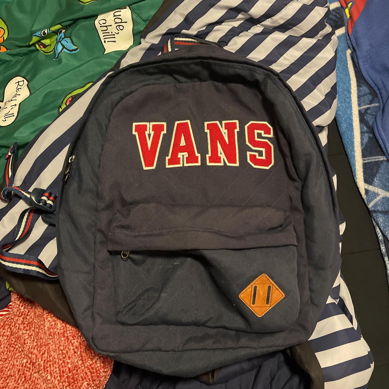 Black and red Vans backpack #skaterstyle #vans Tiny... - Depop
