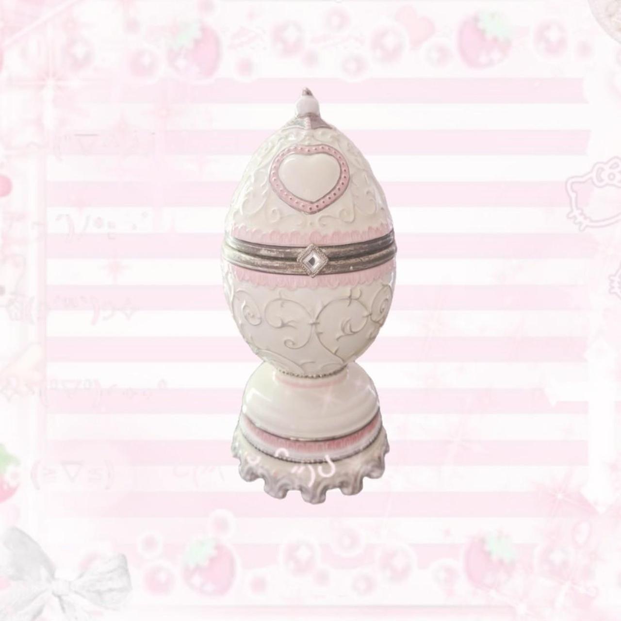 🕊️ Cream Egg-Shaped Music Box w/ Spinning Doves... | Depop