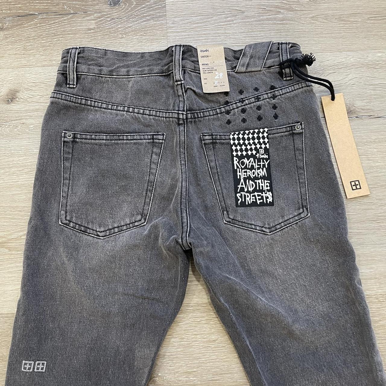 Ksubi black distressed slim straight jeans Faded... - Depop