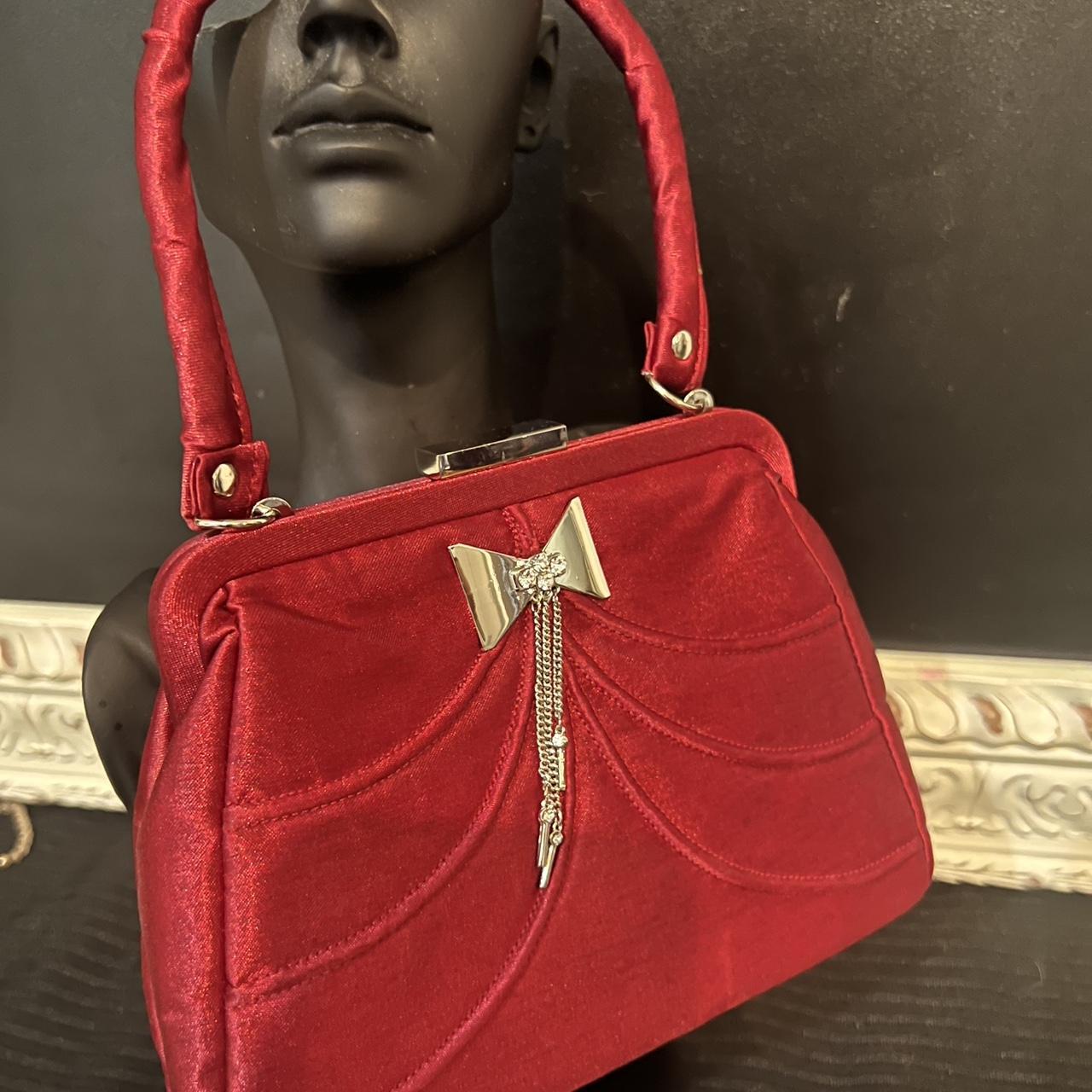 Women's Bag - Red – Vintage Lillian Vernon Red Satin … - Gem