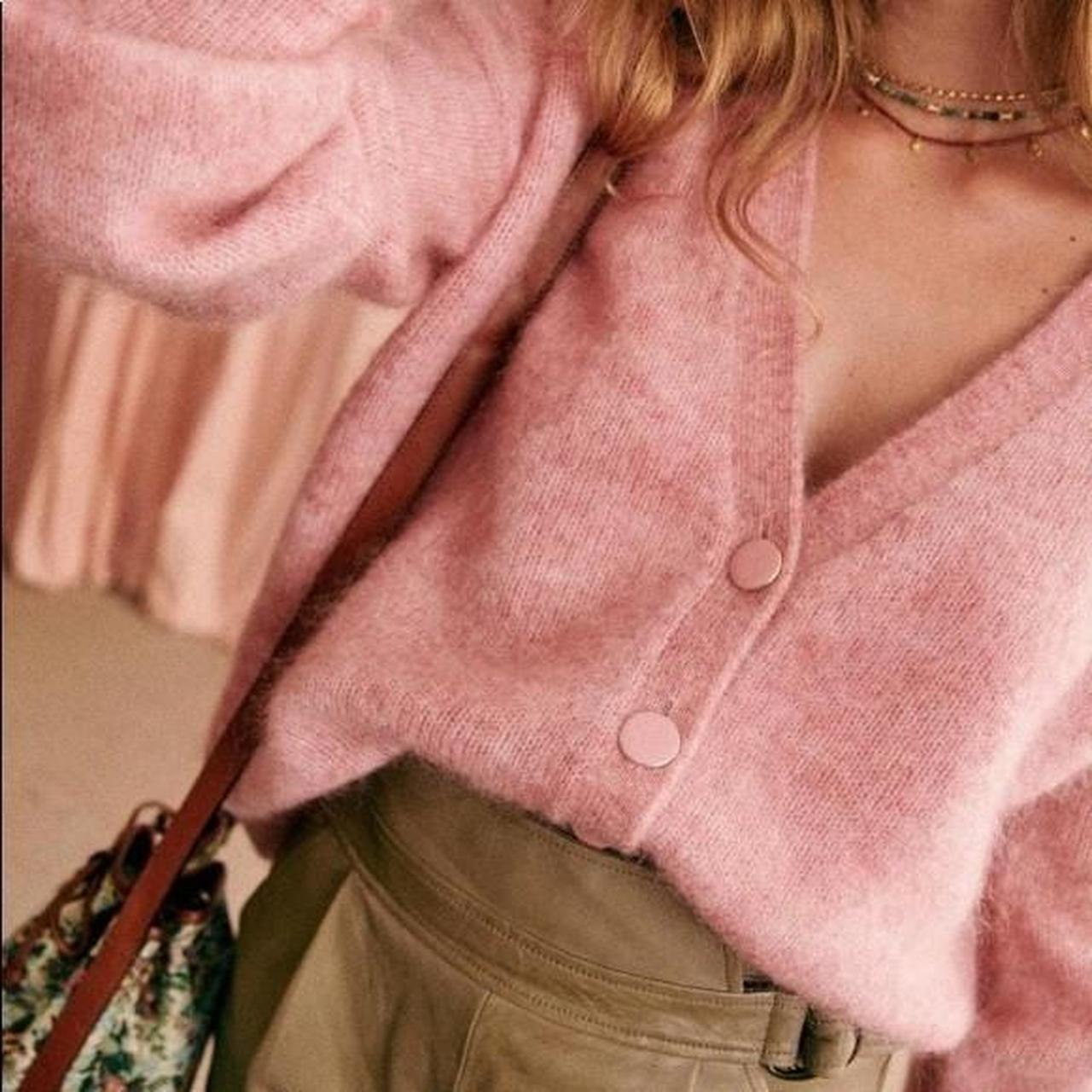 SEZANE MIA JUMPER - like new, monhair, blush pink... - Depop