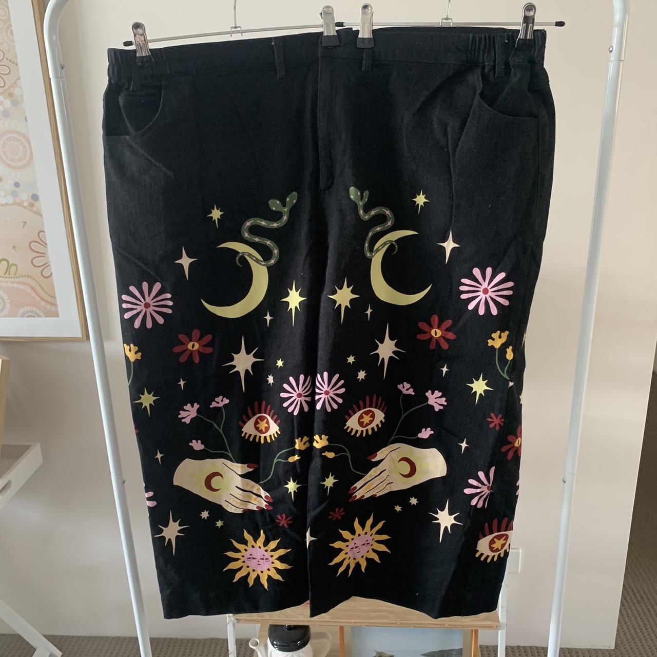 Dangerfield celestial print wide leg jeans. Size 24... | Depop