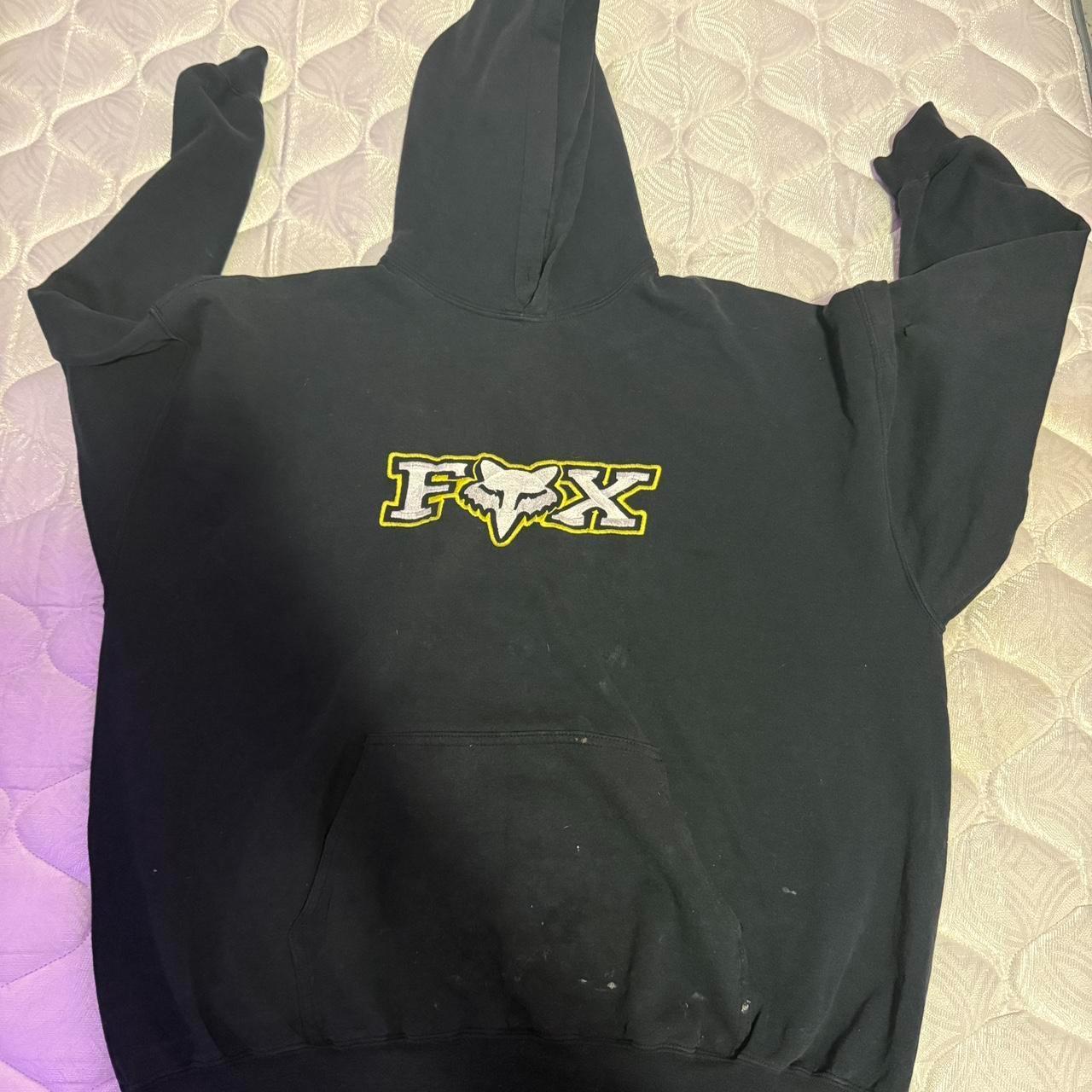 Vintage Streetwear Fox Racing Black And Yellow... | Depop