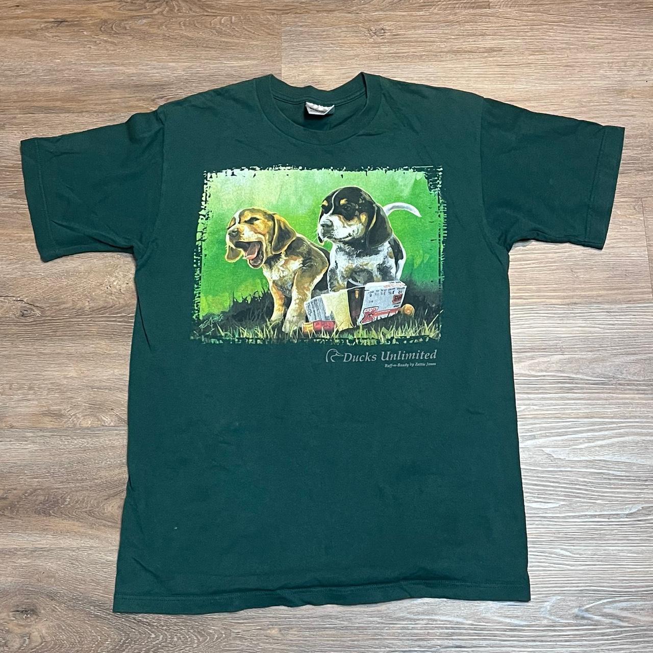 Green vintage 90s "Ducks United" tee with a unique... | Depop