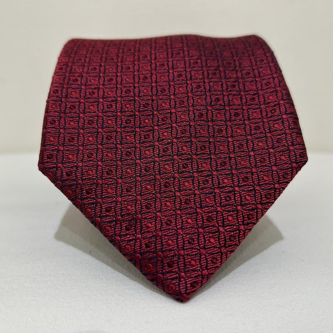 Osborne red and multi coloured silk tie #used great... | Depop