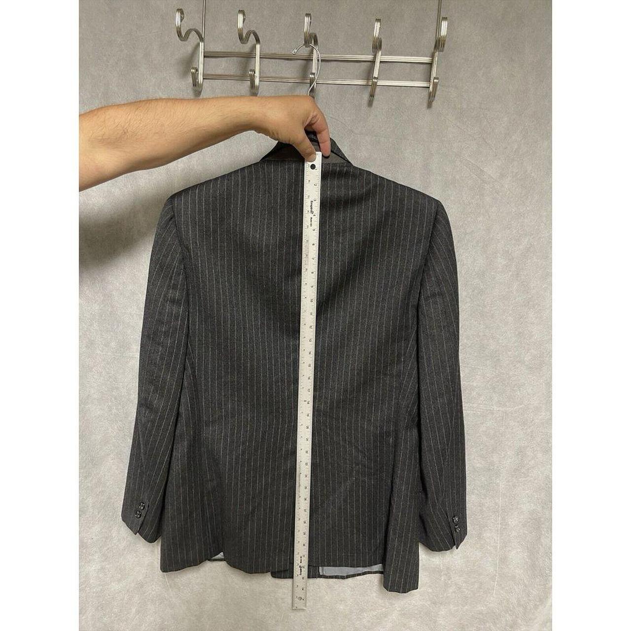 Hart Schaffner Marx Suit Men 40L Gray Striped... - Depop