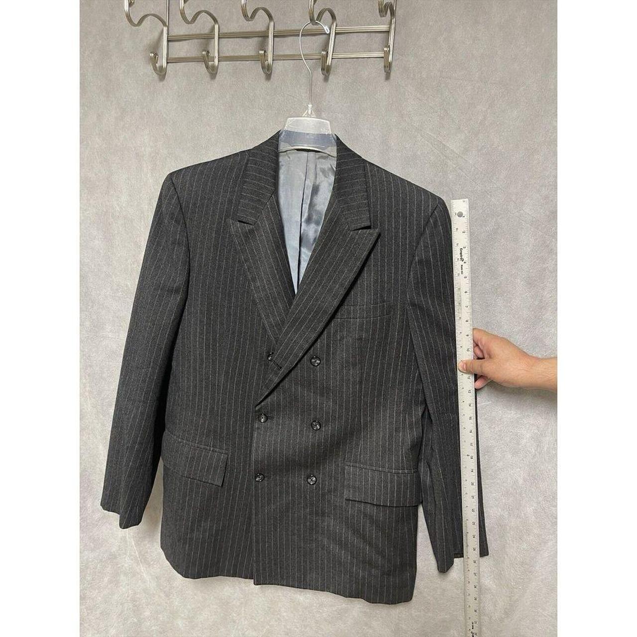 Hart Schaffner Marx Suit Men 40L Gray Striped... - Depop