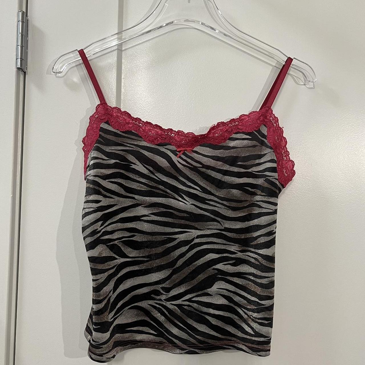 Zebra Lace Tank Top - Depop