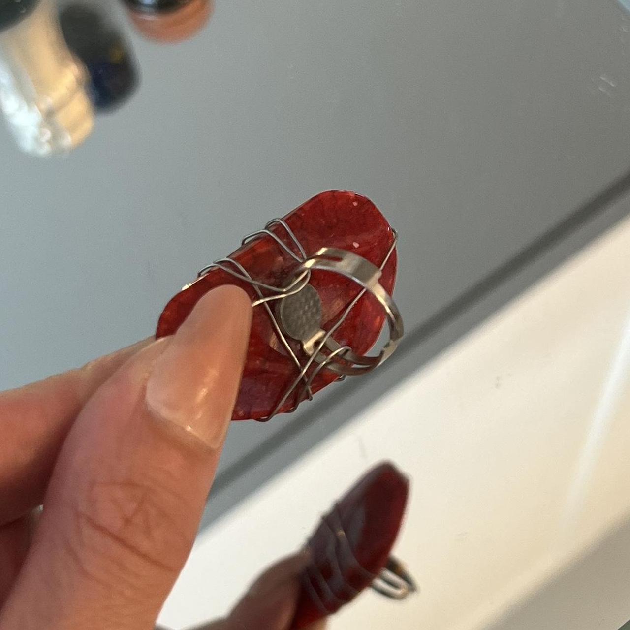 Red Statement Ring - Depop