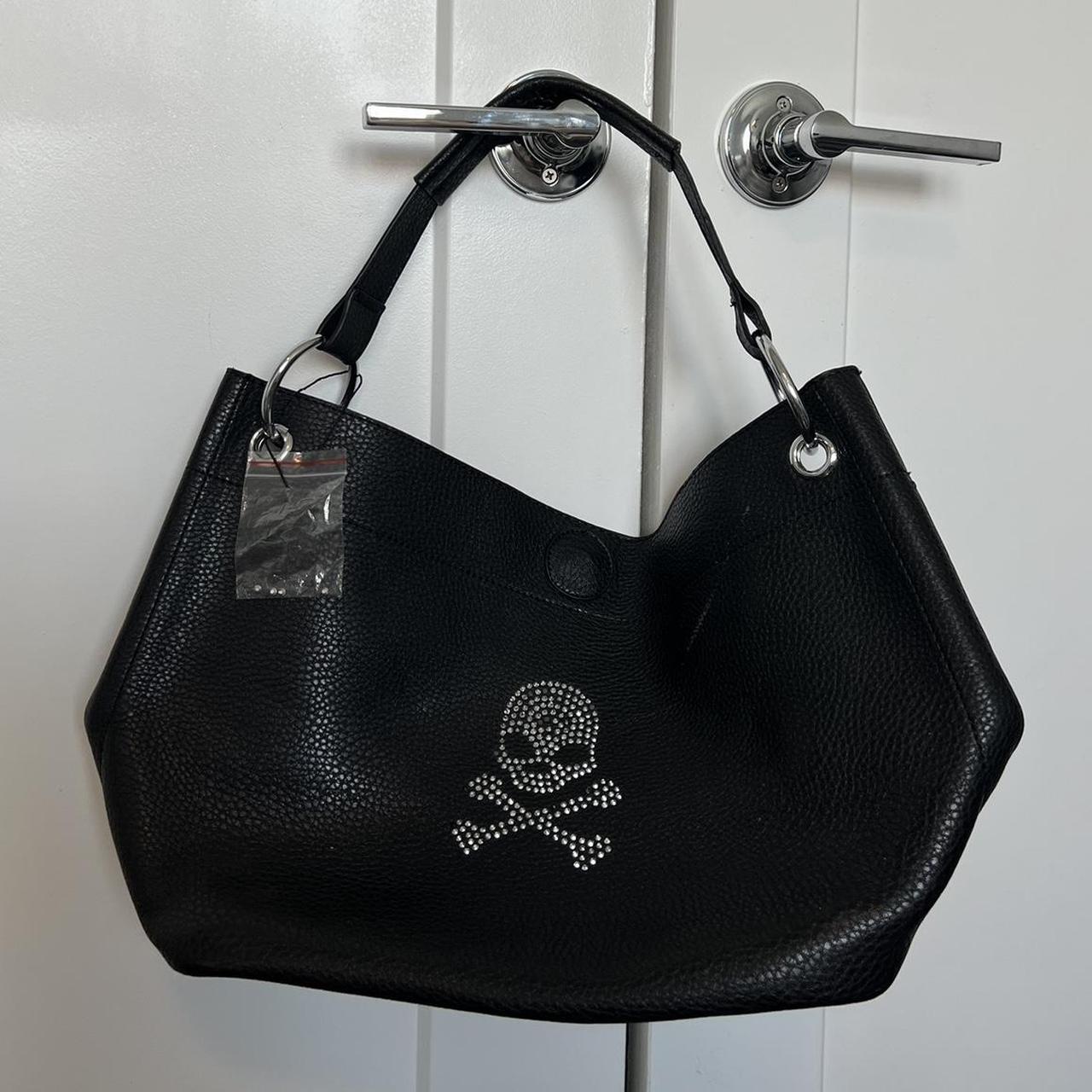 Y2K Rhinestone Skull Hobo Bag A few missing... - Depop