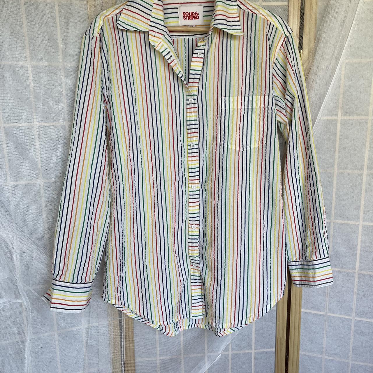 Solid & Striped multi-coloured button-up shirt! A... - Depop