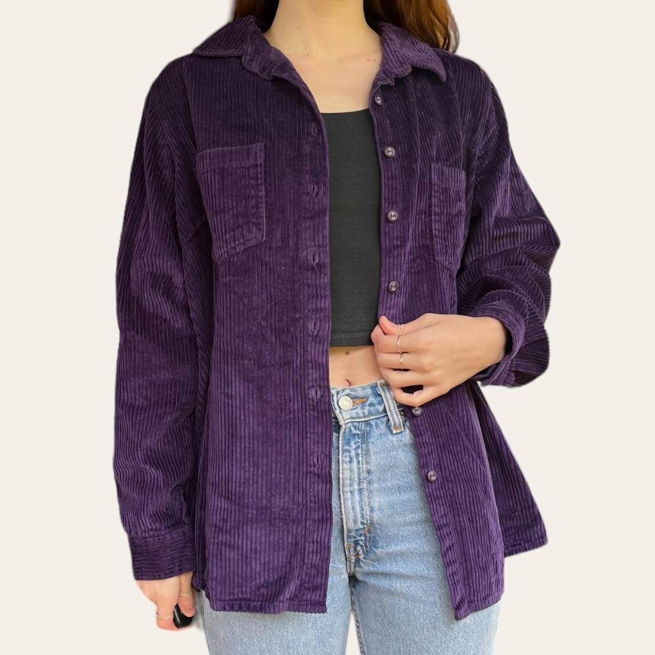 Vintage royal purple corduroy shacket by Roaman’s.... - Depop
