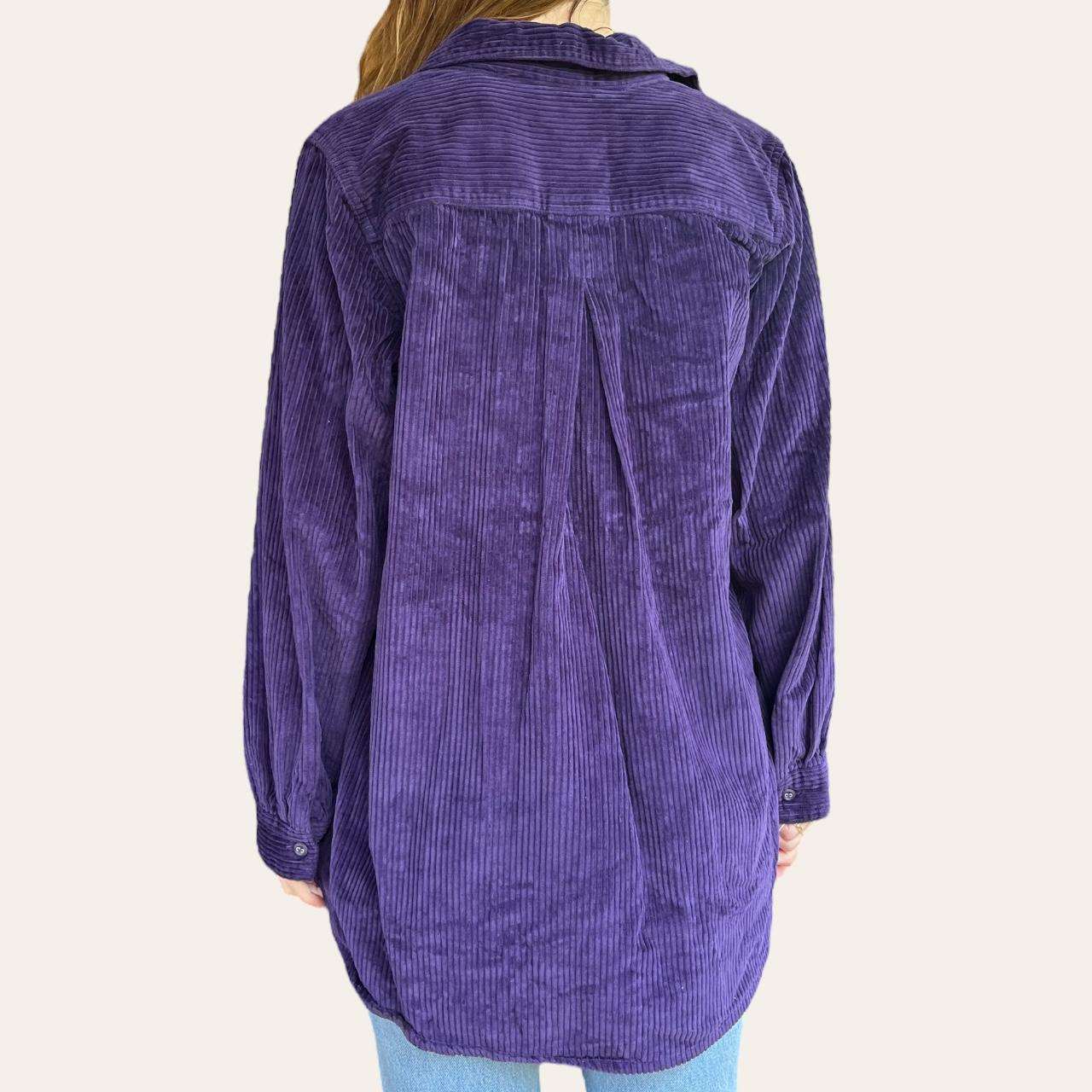 Vintage royal purple corduroy shacket by Roaman’s.... - Depop