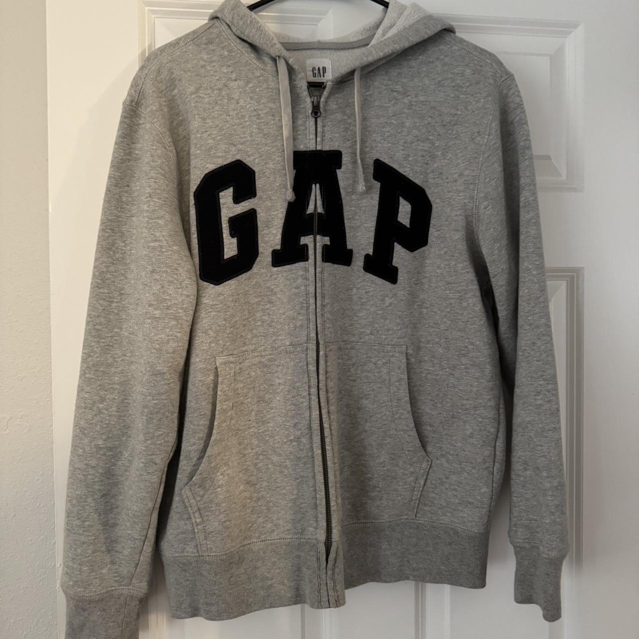 Men’s Grey GAP Gap zip-up hoodie #casual - Depop