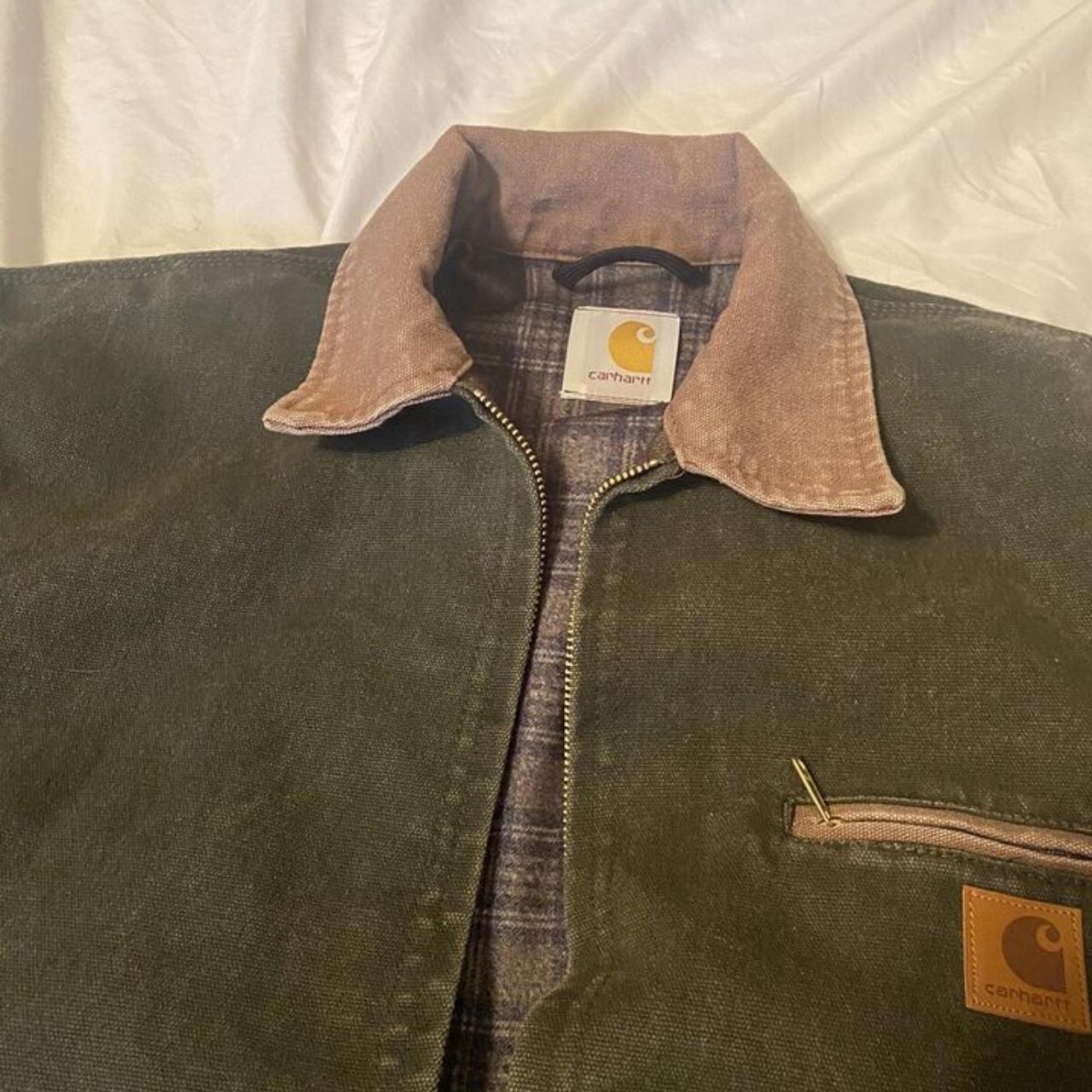 Vintage 00s Carhartt Detroit J97 Moss Green Jacket!... - Depop
