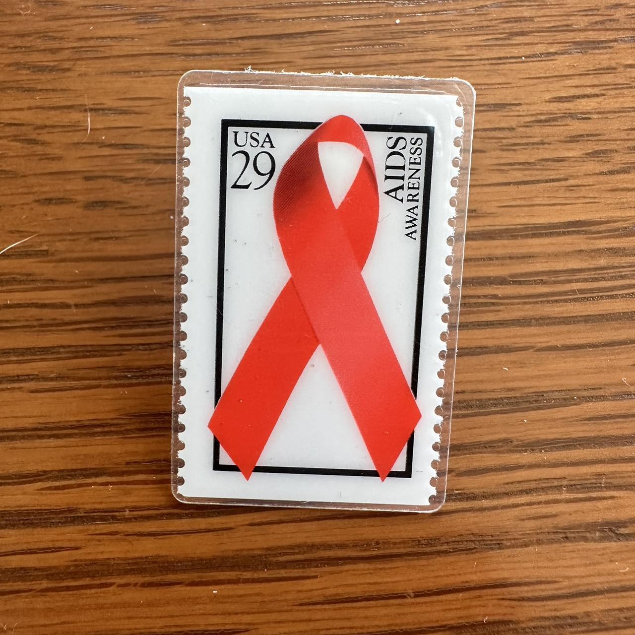 AIDS Awareness red ribbon pin - Depop
