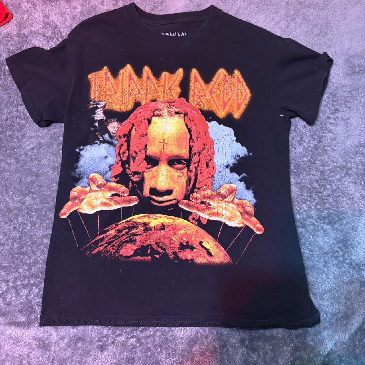 Black and red Trippe Red Tee - Depop