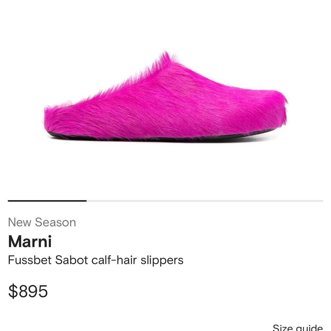 PINK FUZZ MARNI SLIDES USED 43 size 9/9.5 us... - Depop