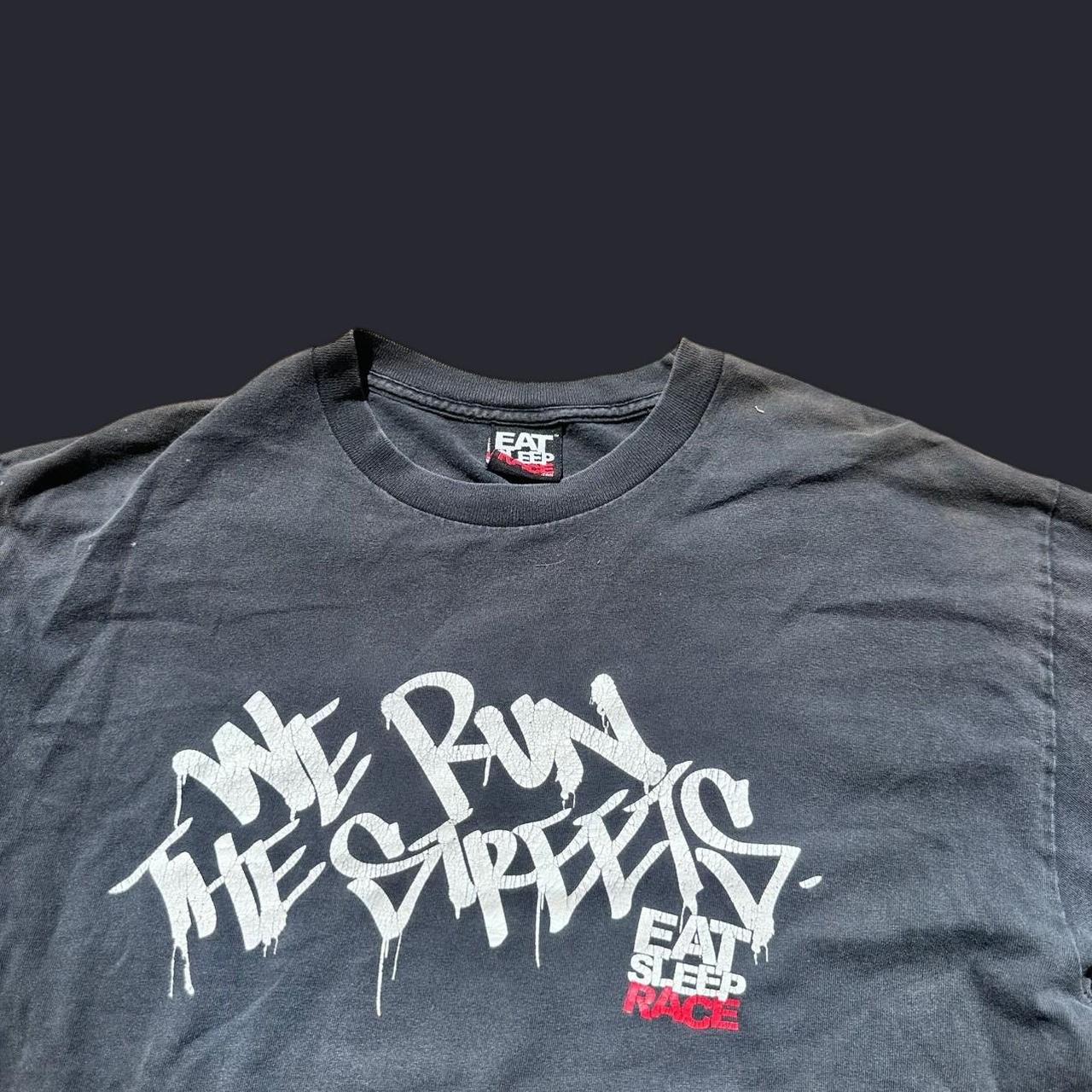 Eat sleep race front and back tee Signs of wear and... | Depop