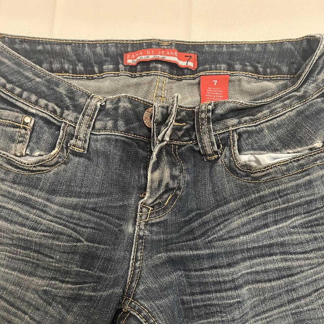 vintage low rise jeans with faded distressed look... - Depop