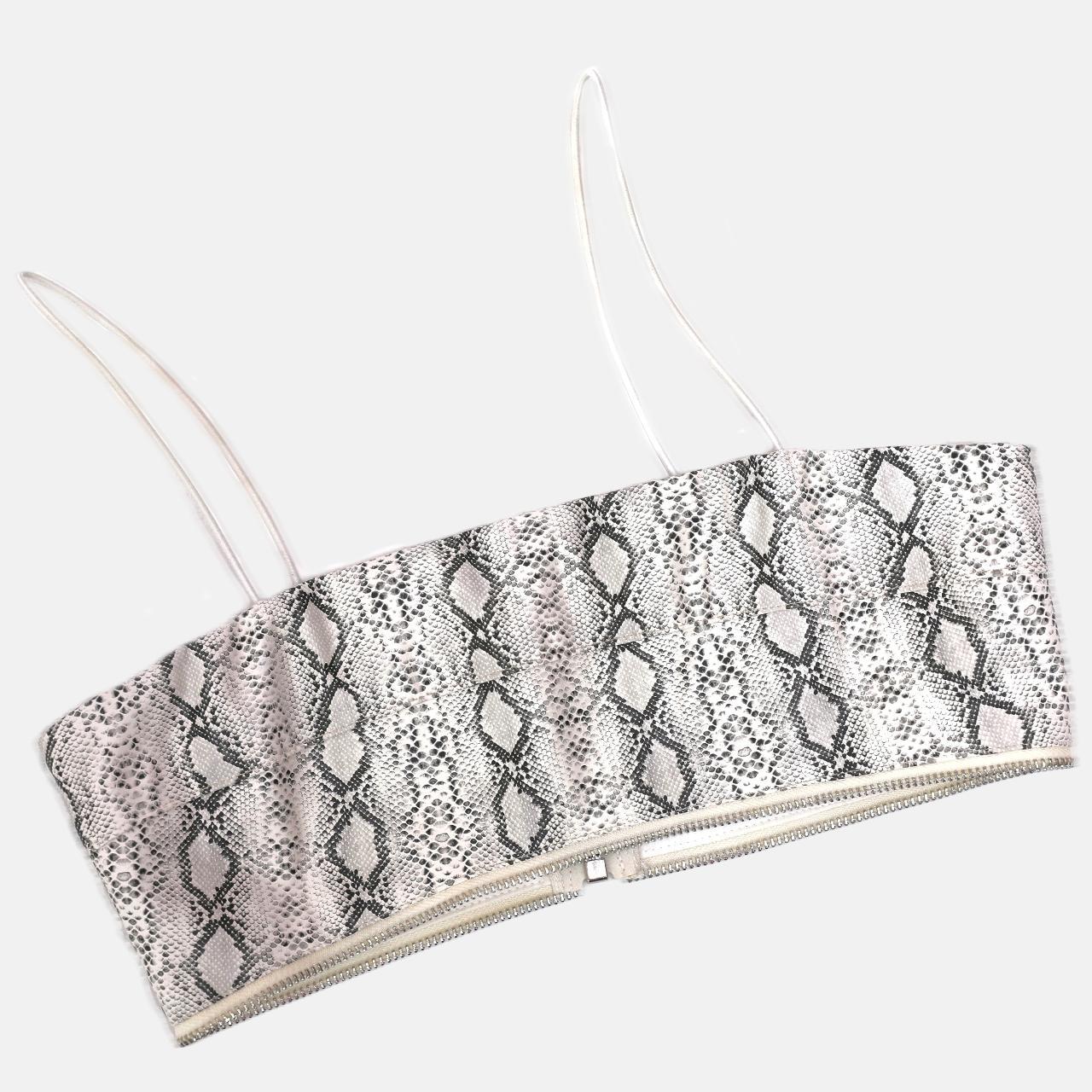 GREY SNAKE CROP TOP ⋆ Serpent animal print faux... - Depop