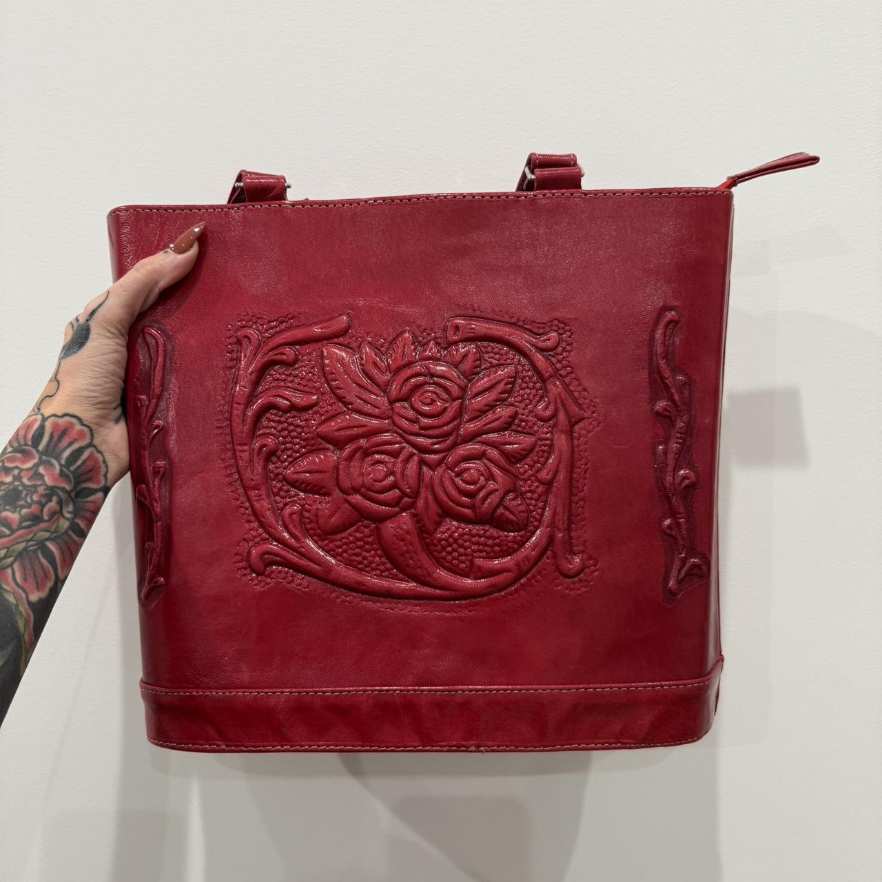 Red leather purse from cabo mexico :) beautiful... - Depop