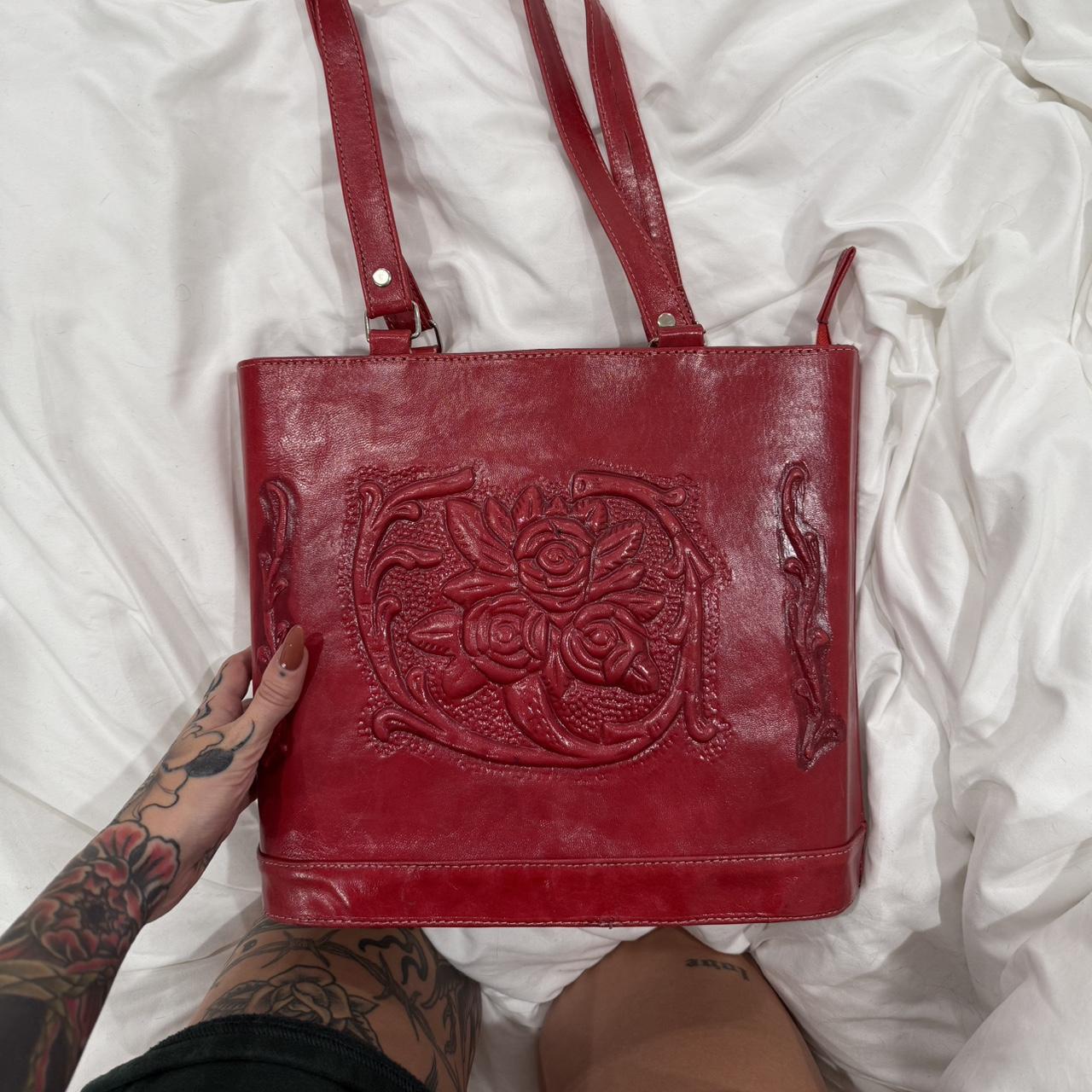 Red leather purse from cabo mexico :) beautiful... - Depop