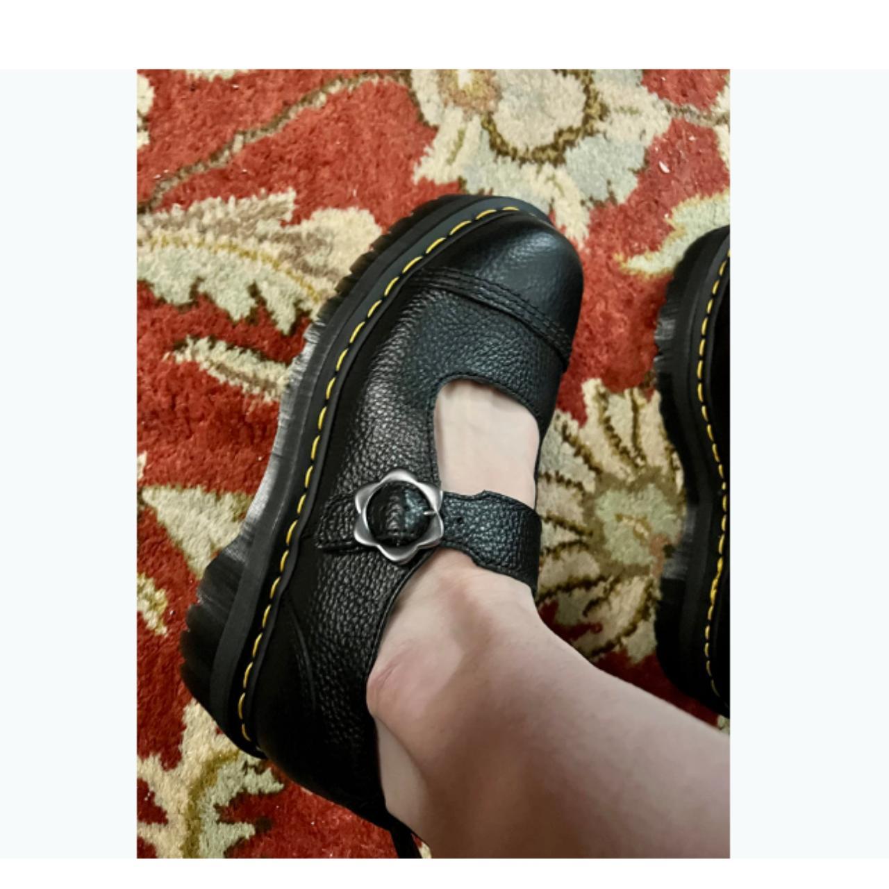 DR. MARTENS ADDINA FLOWER BUCKLE LEATHER PLATFORM... | Depop