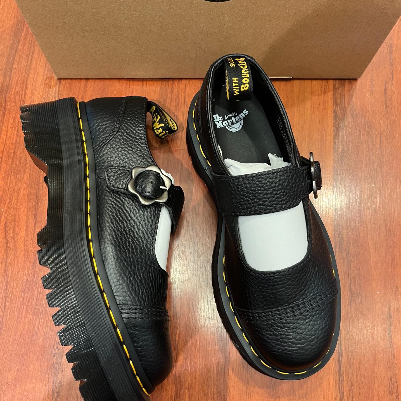 DR. MARTENS ADDINA FLOWER BUCKLE LEATHER PLATFORM... | Depop