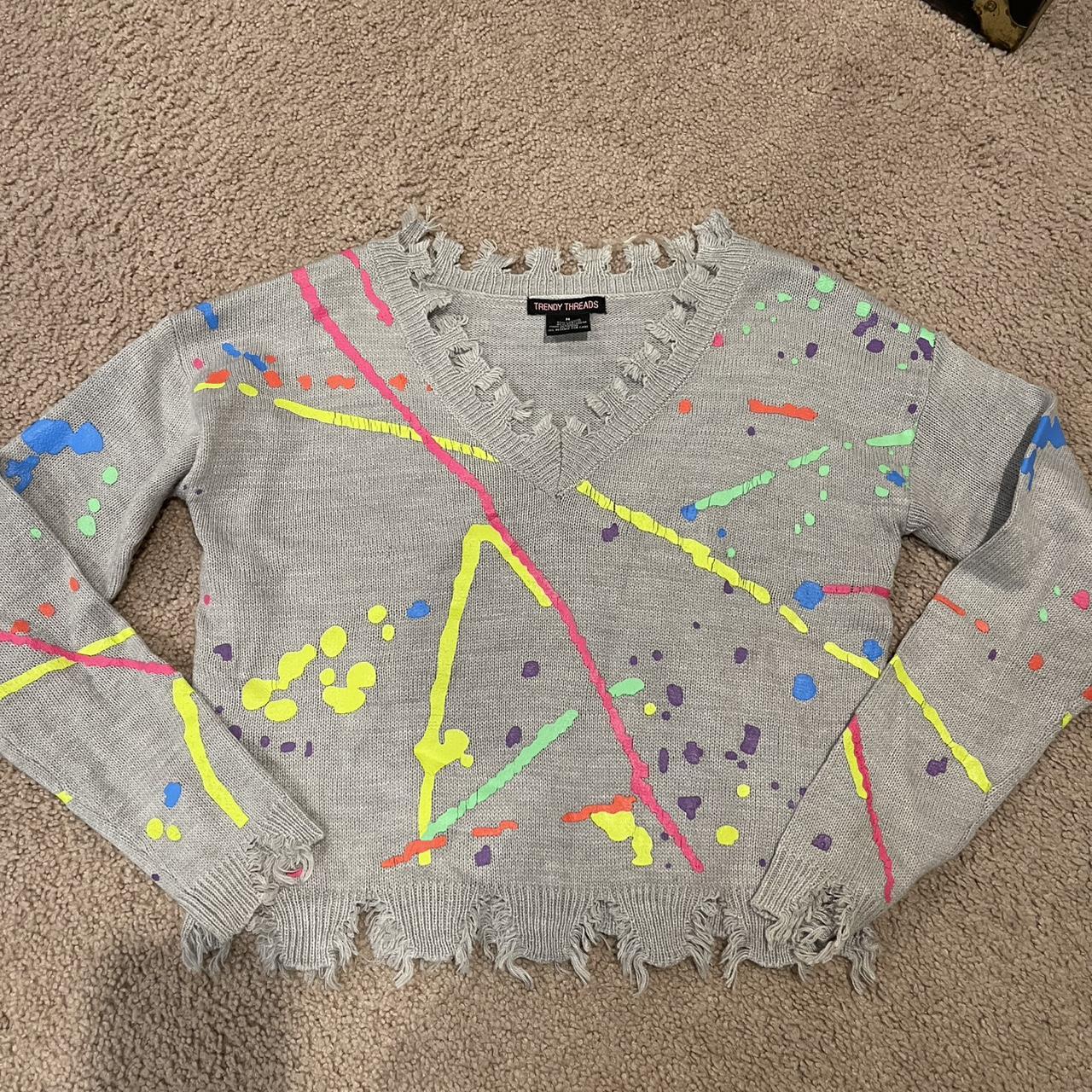 Women's junior TRENDY THREADS knit long sleeve deep... | Depop