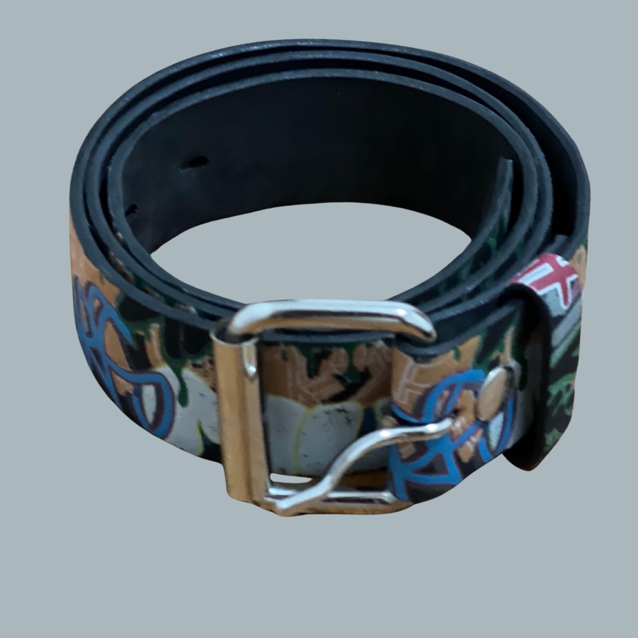 streetwear graffiti belt Y2K streetwear black and... - Depop