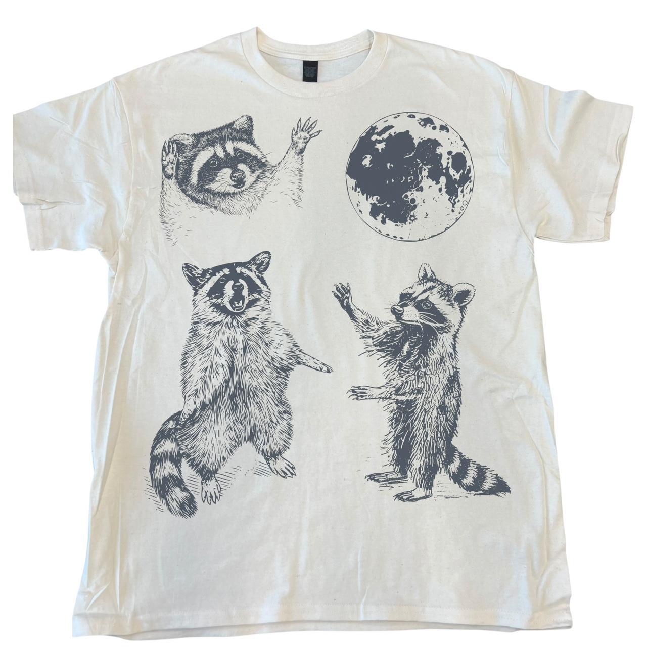 Vintage Style Funny Three Raccoons Moon Inspired... | Depop