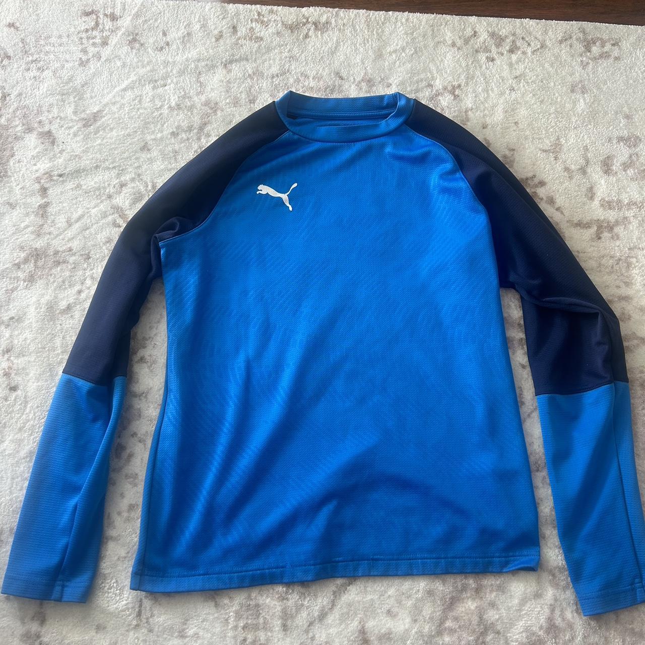 Blue and Navy Puma long sleeve top #activewear - Depop