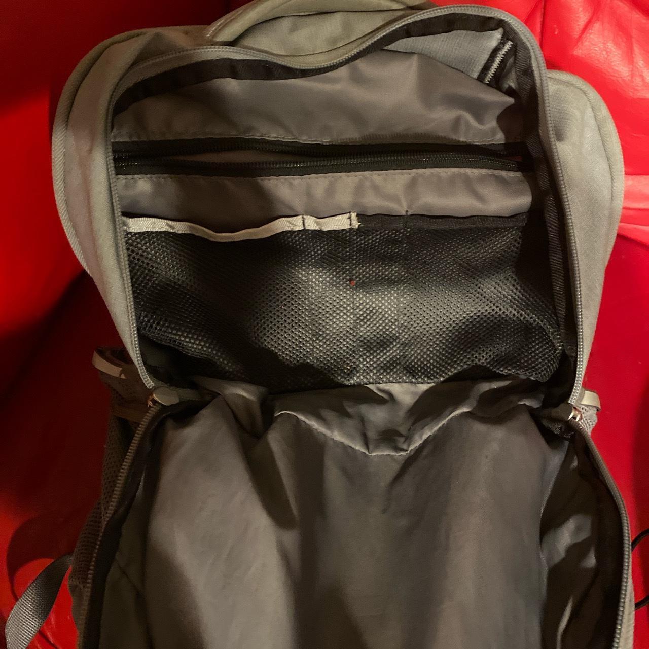 north face gray backpack used for school last year,... - Depop