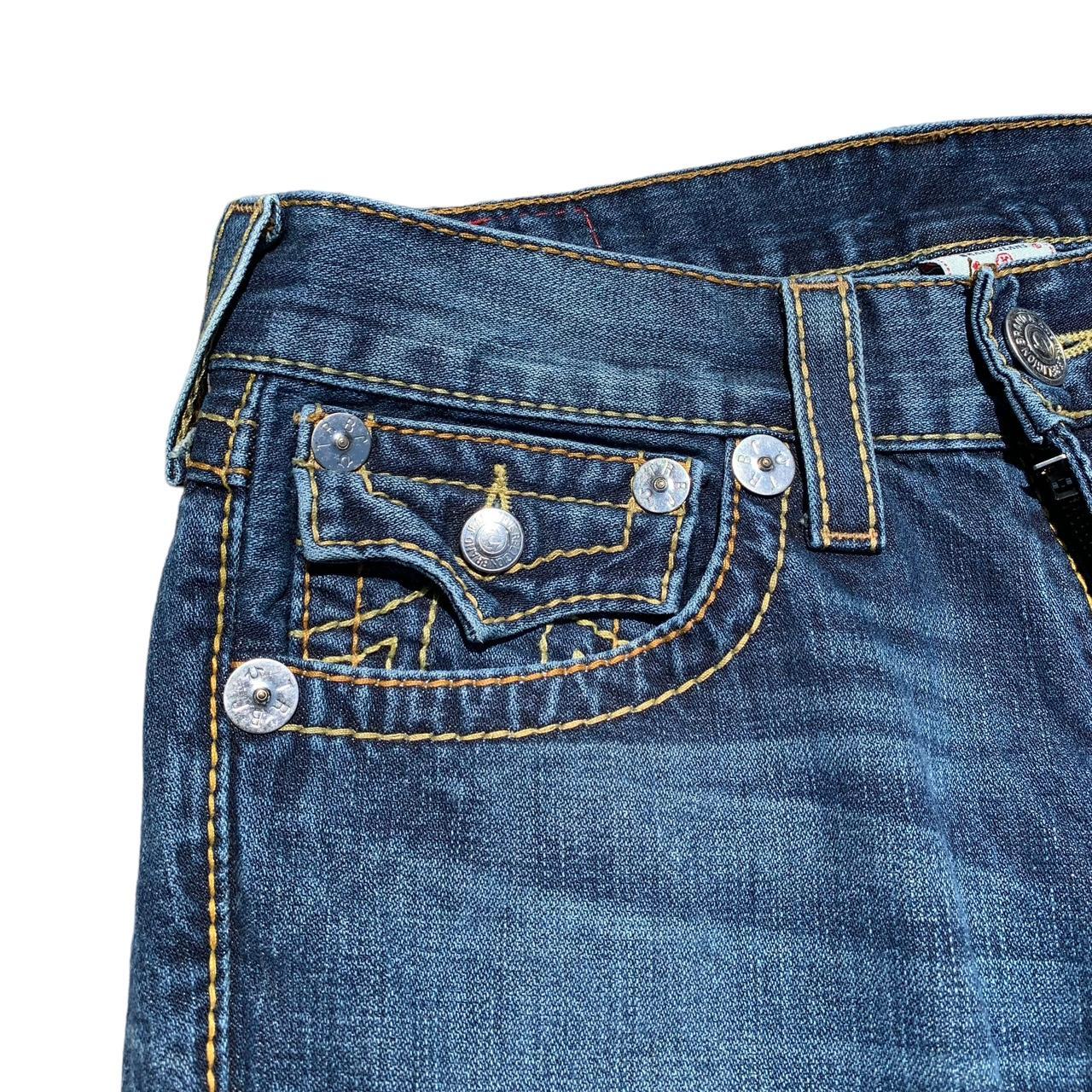 True Religion Ricky Big T Straight Fit Faded Blue... - Depop