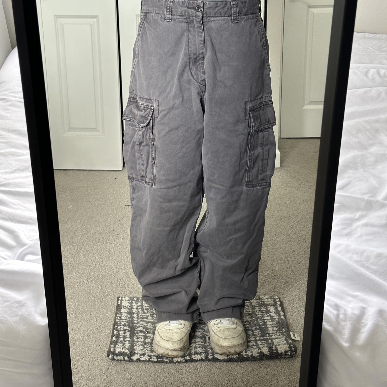Grey Baggy Workwear Cargo Pants | Size 30X32 -waist... | Depop