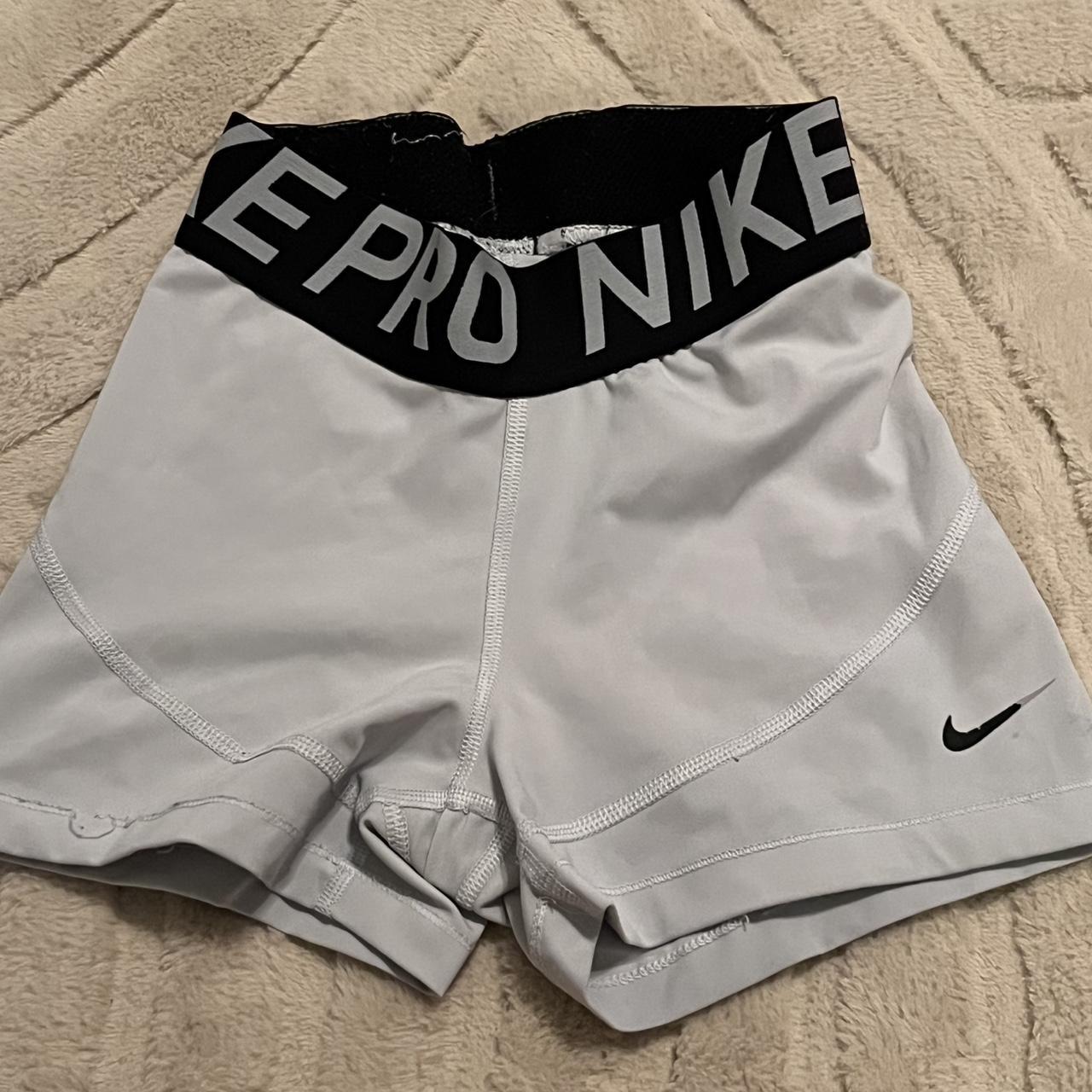 White Nike pro shorts #nikepro #whiteshorts - Depop